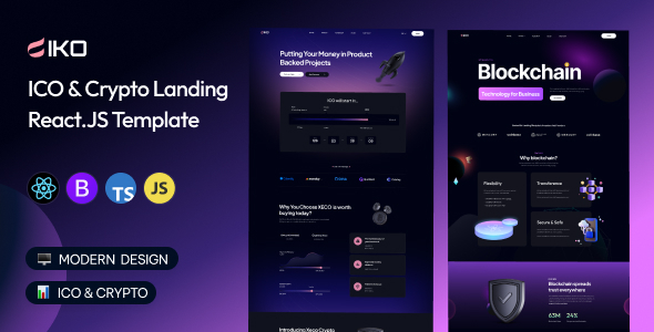 IKO - ICO & Crypto Landing React JS Template by themeadapt | ThemeForest